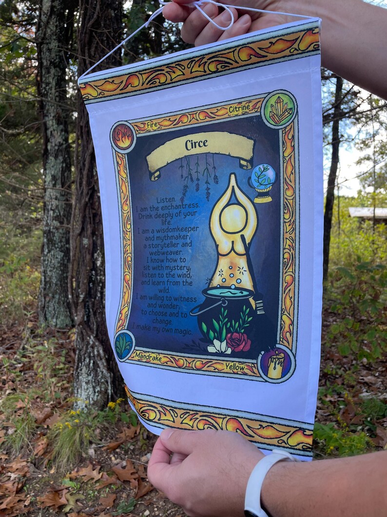 Circe Goddess Oracle Card Blessing Flag (goddess Banner, Priestess ...