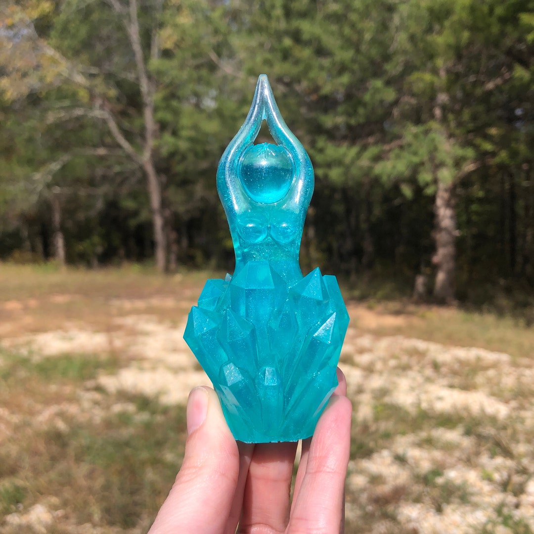 Purpose Creatrix Goddess Statue Semi-transparent Teal Pearl figurine, Brigid's Grove, Story ...