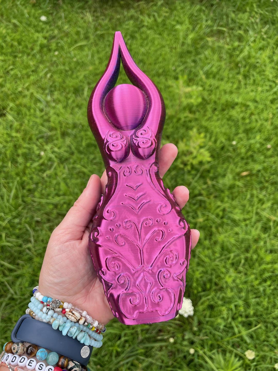 NEW GIANT Devi Goddess Statue, Color Shift Pink and Blue (giant Goddess ...