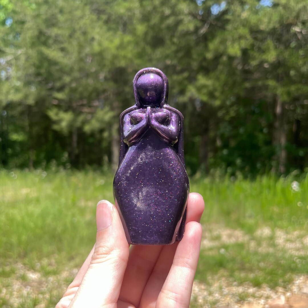 CLASSIC Tanit Cloaked Goddess Statue, Purple With Glitter (moon, Sun ...