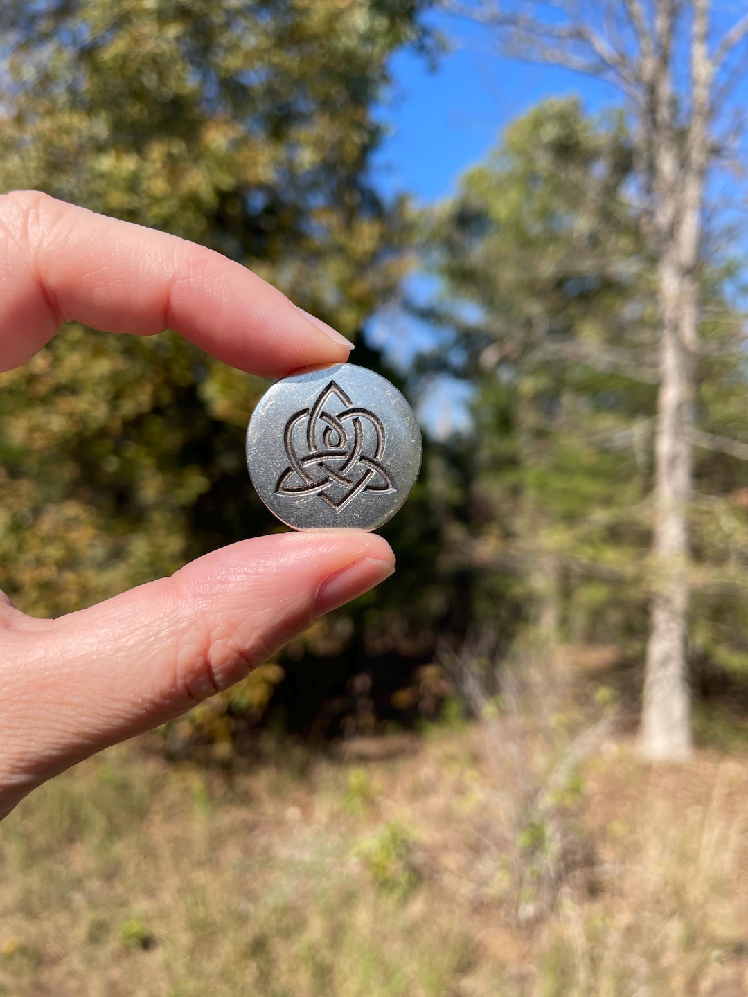 Brigid's Knot Heart Pewter Charm, Pocket Totem (priestess, Wiccan ...