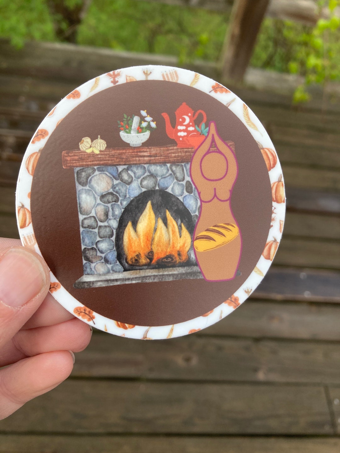 Hestia Story Goddess Sticker, Round (hearth, Fire, Home, Brigid’s Grove ...