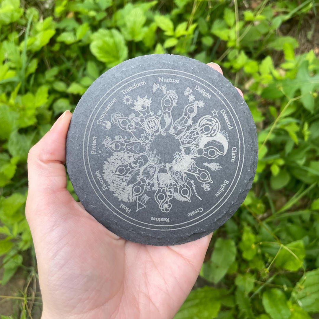 Small Slate 2025 Wheel of the Year, Laser Cut (priestess, Seasons ...