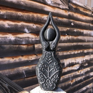 NEW GIANT Devi Goddess Statue Black With Silver Glitter giant Goddess ...