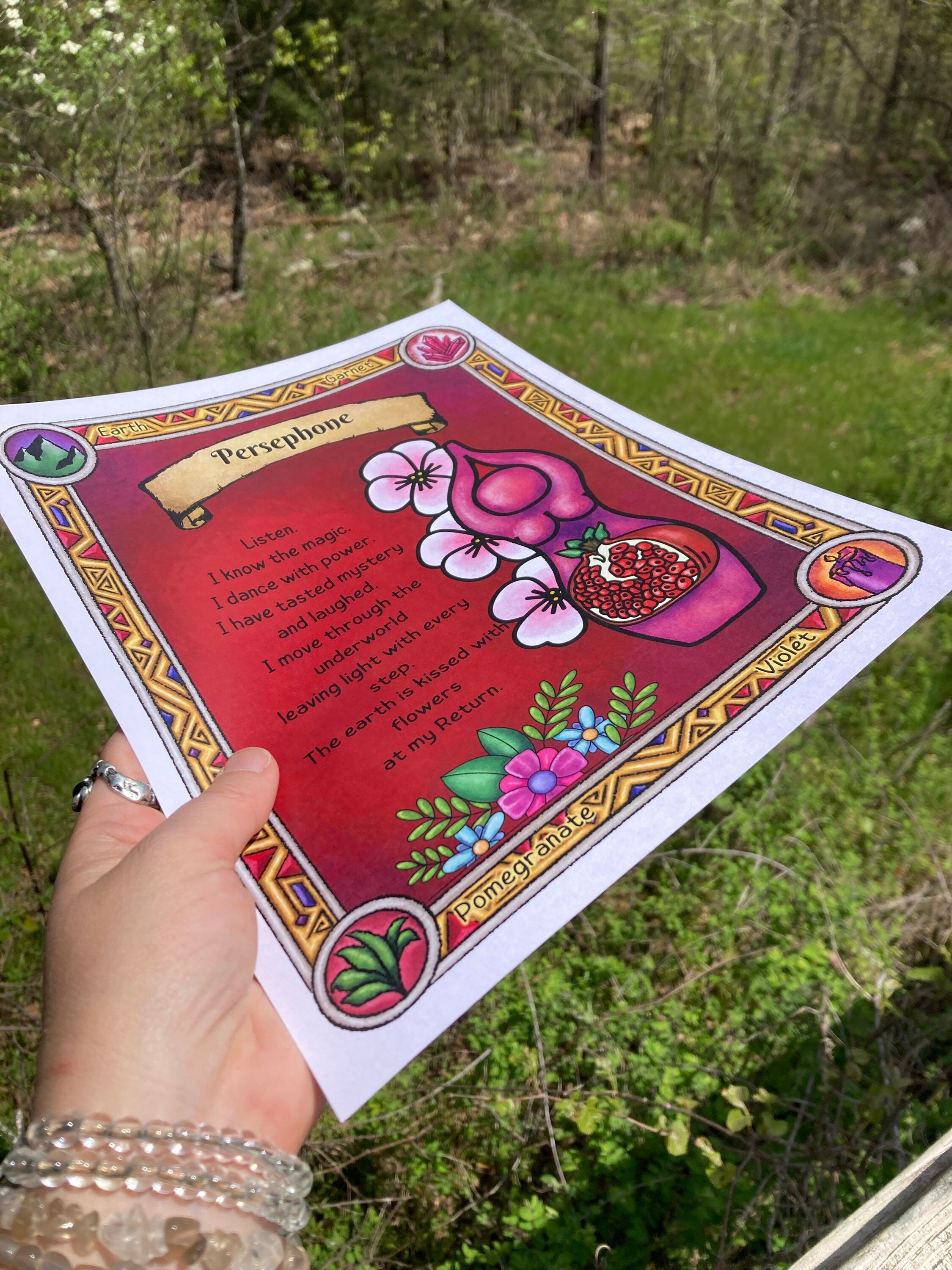 Persephone Altar Print (story Goddess Oracle, Spring, Prayer Card ...