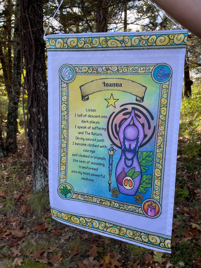 Inanna Goddess Oracle Card Blessing Flag (goddess Banner, Priestess ...