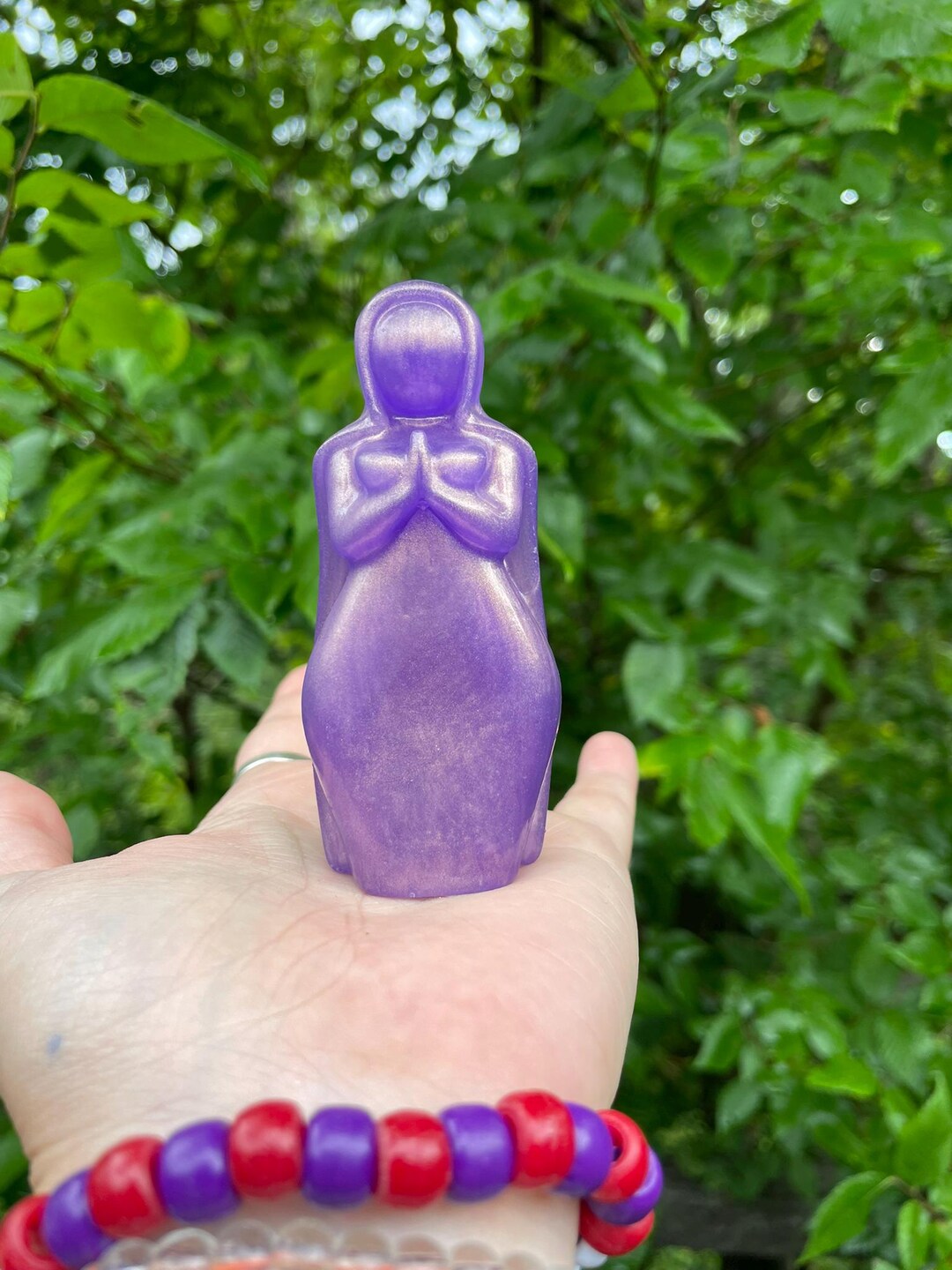 CLASSIC Kuan Yin Cloaked Goddess Statue, Lavender (moon, Sun, Stars ...