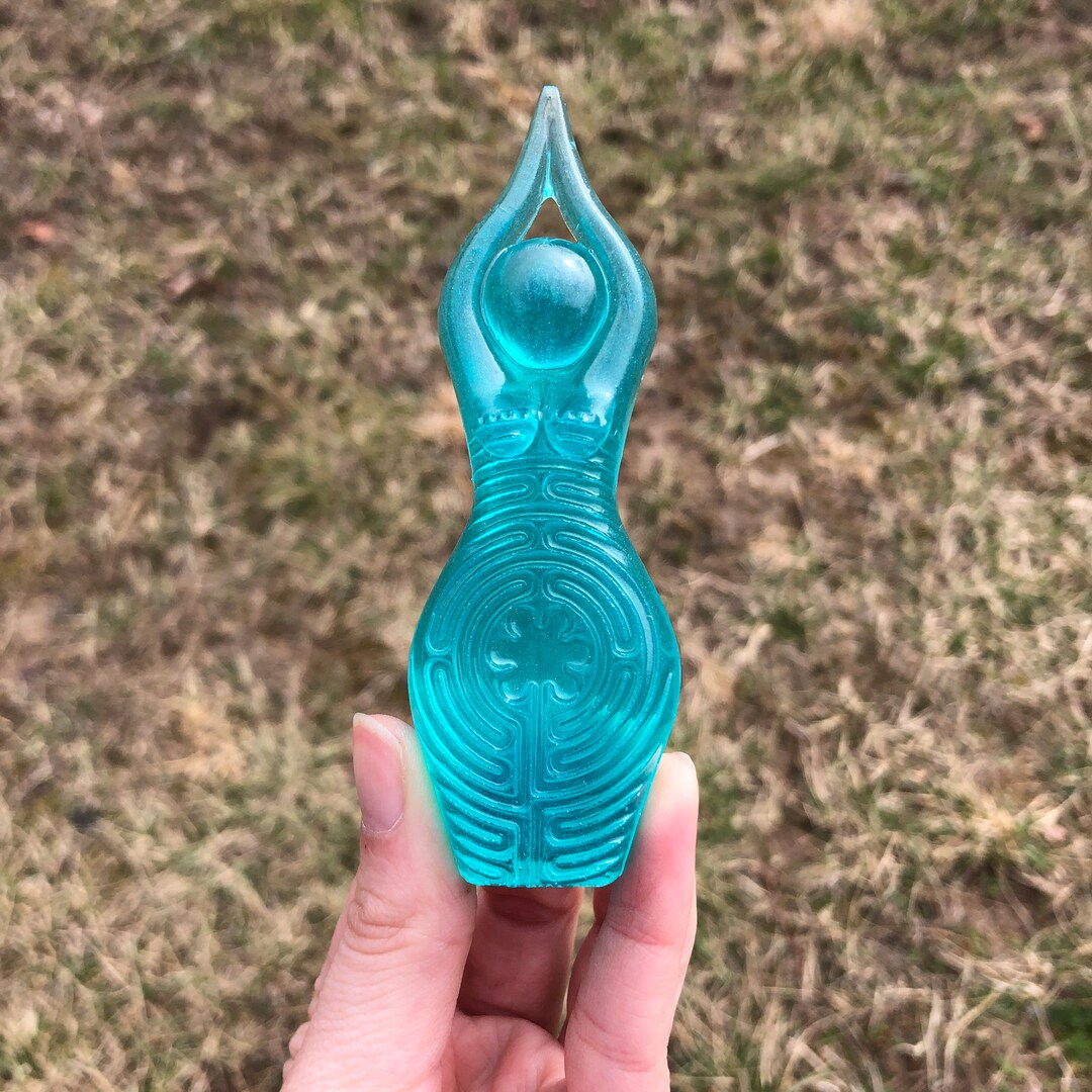 Purpose Labyrinth Goddess Sacred Path Statue - Semi-transparent Teal ...