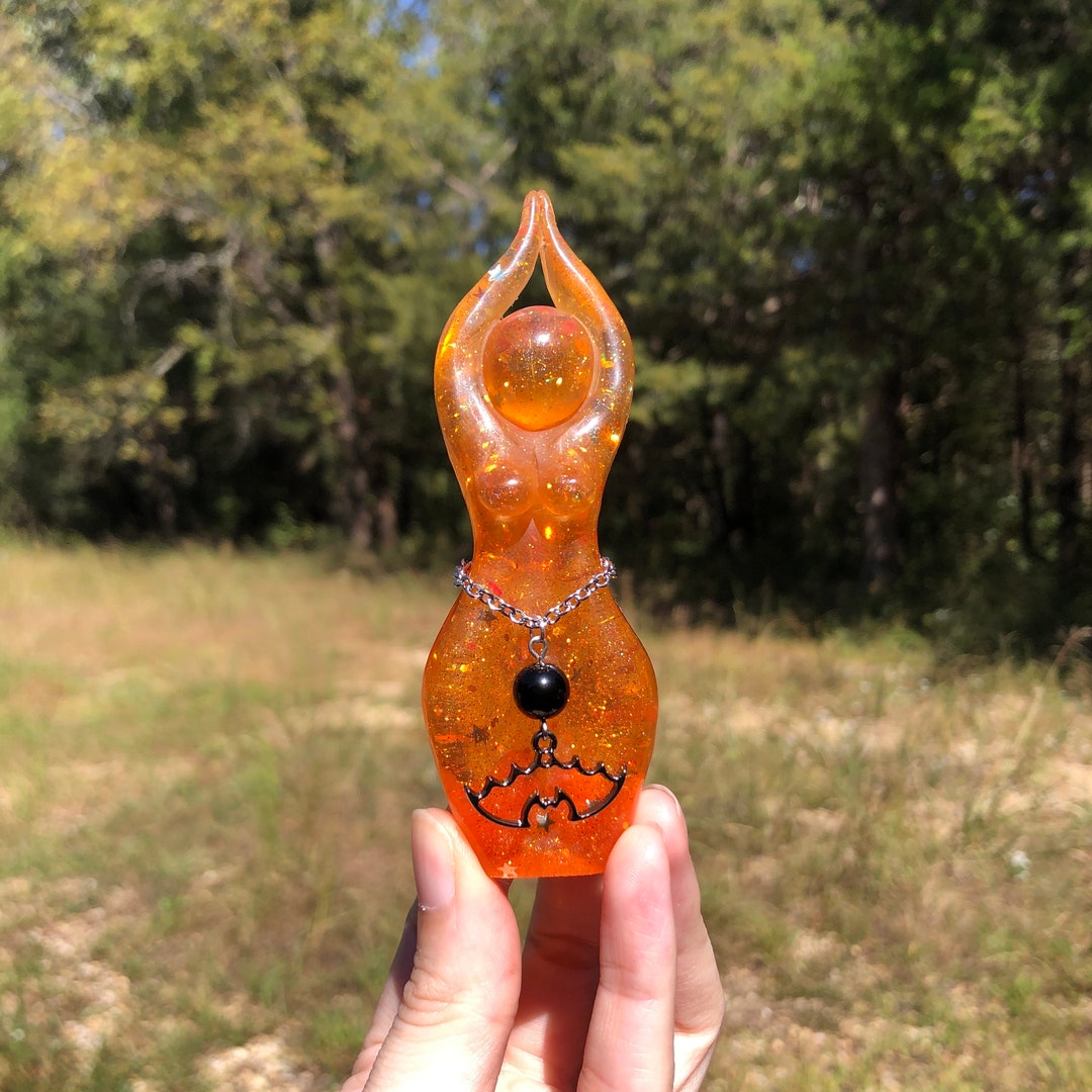 Alchemy Story Goddess Statue, Warm Orange With Star Glitter Blend ...