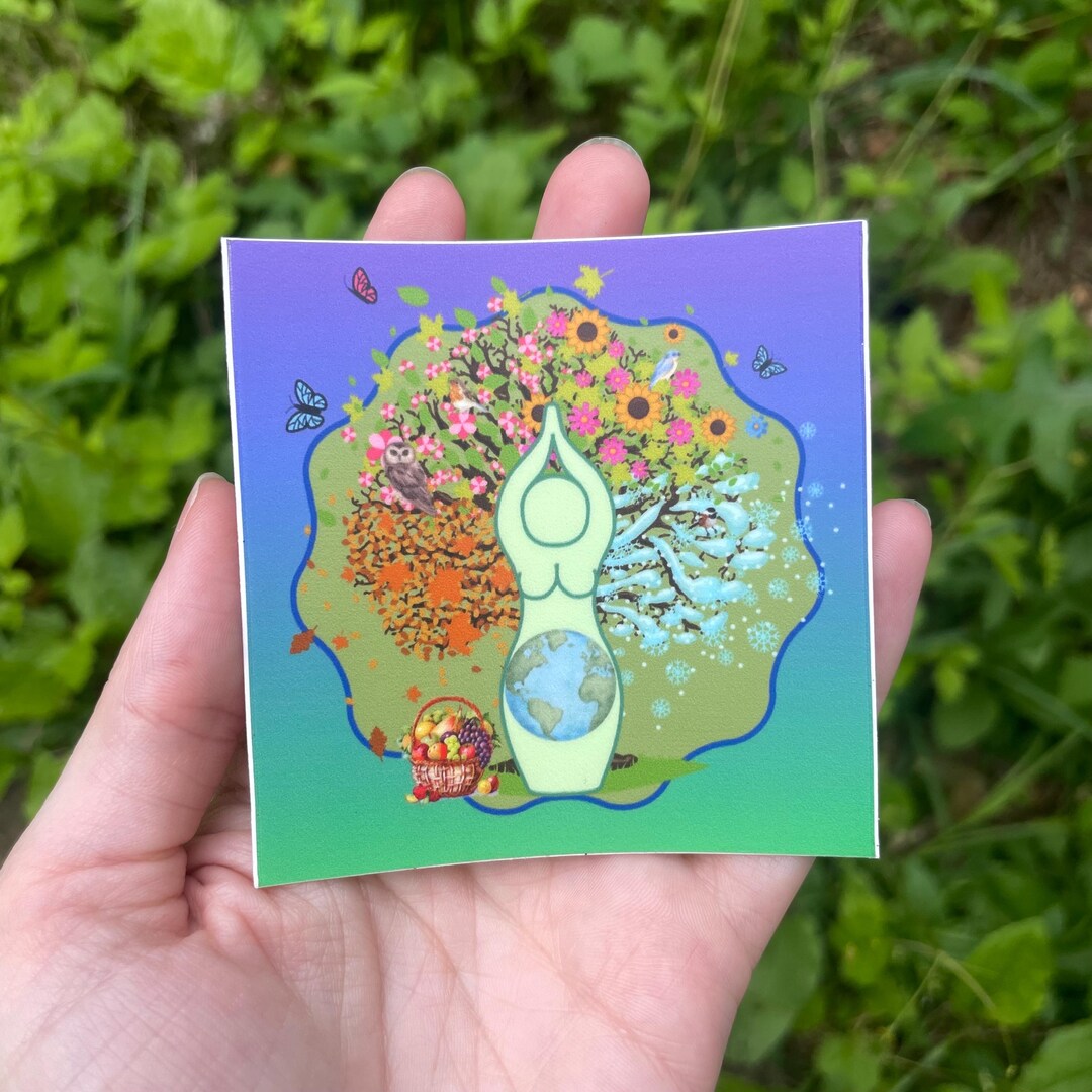Gaia Goddess Sticker, Square 3 Inch (earth, Gaia, Tree of Life, Mother ...