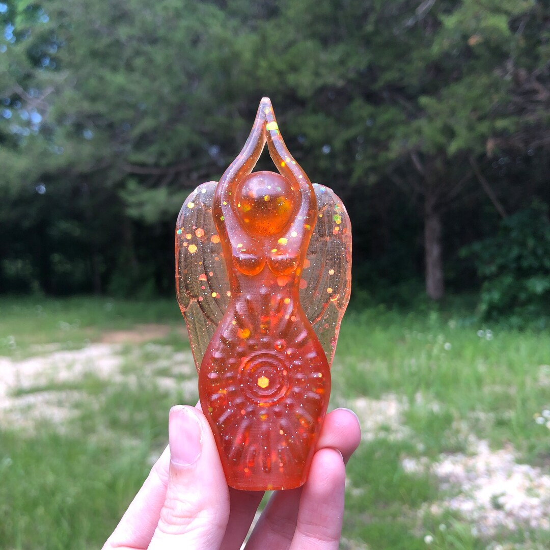 Sovereign Winged Freya Goddess Statue, Renew Bright Butterscotch ...