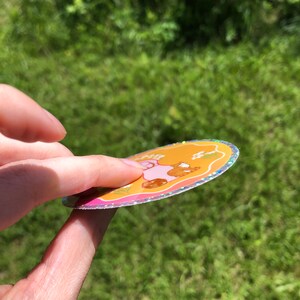 Freya Story Goddess Sticker - Round, Holographic Glitter (cat, Flowers ...