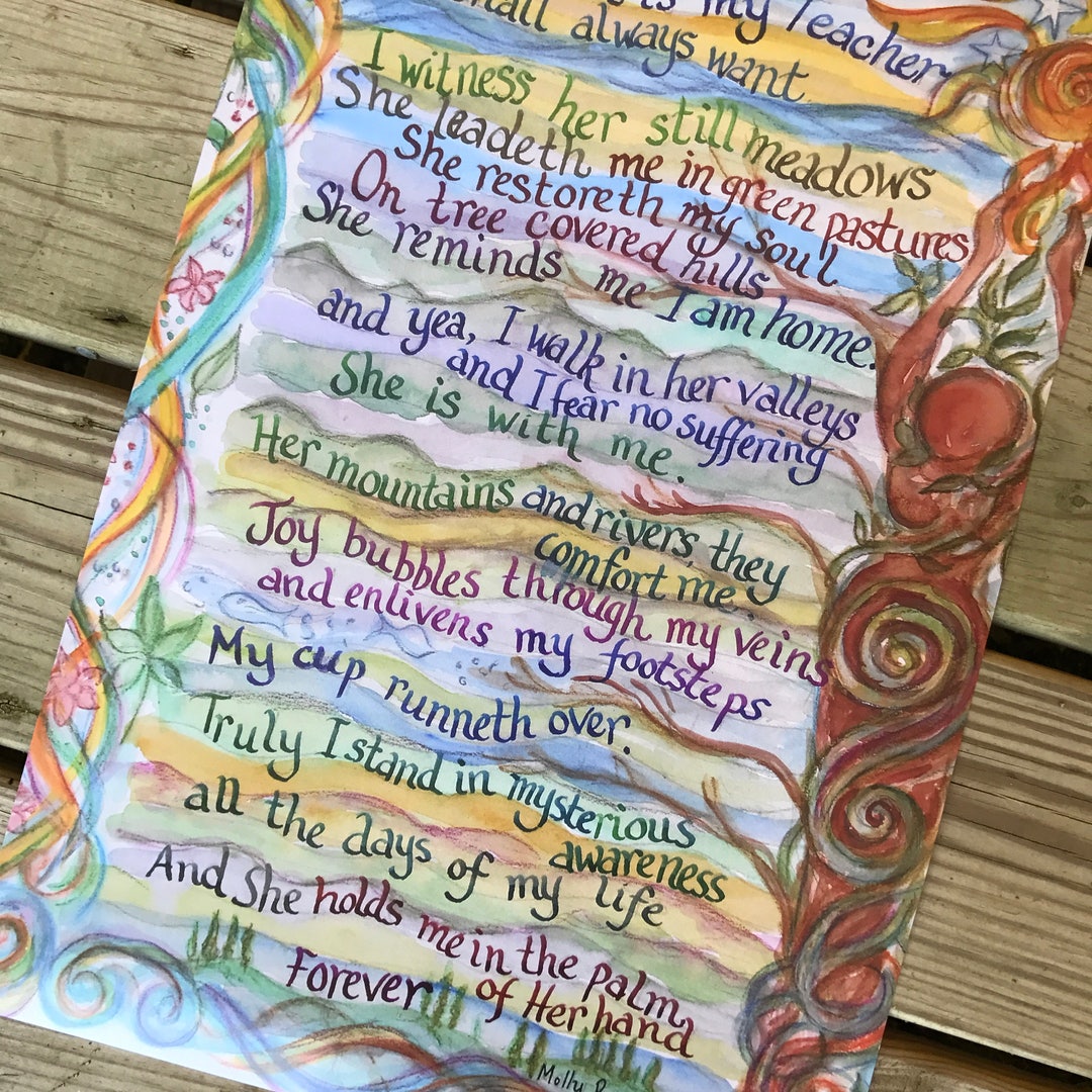 Earthprayer Poem Poster: Gaian Goddess Art Print (13x19) - Etsy