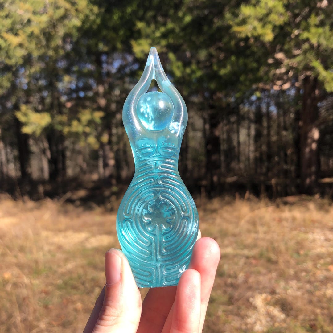 Glacier Labyrinth Goddess Sacred Path Statue, Semi Transparent Light ...