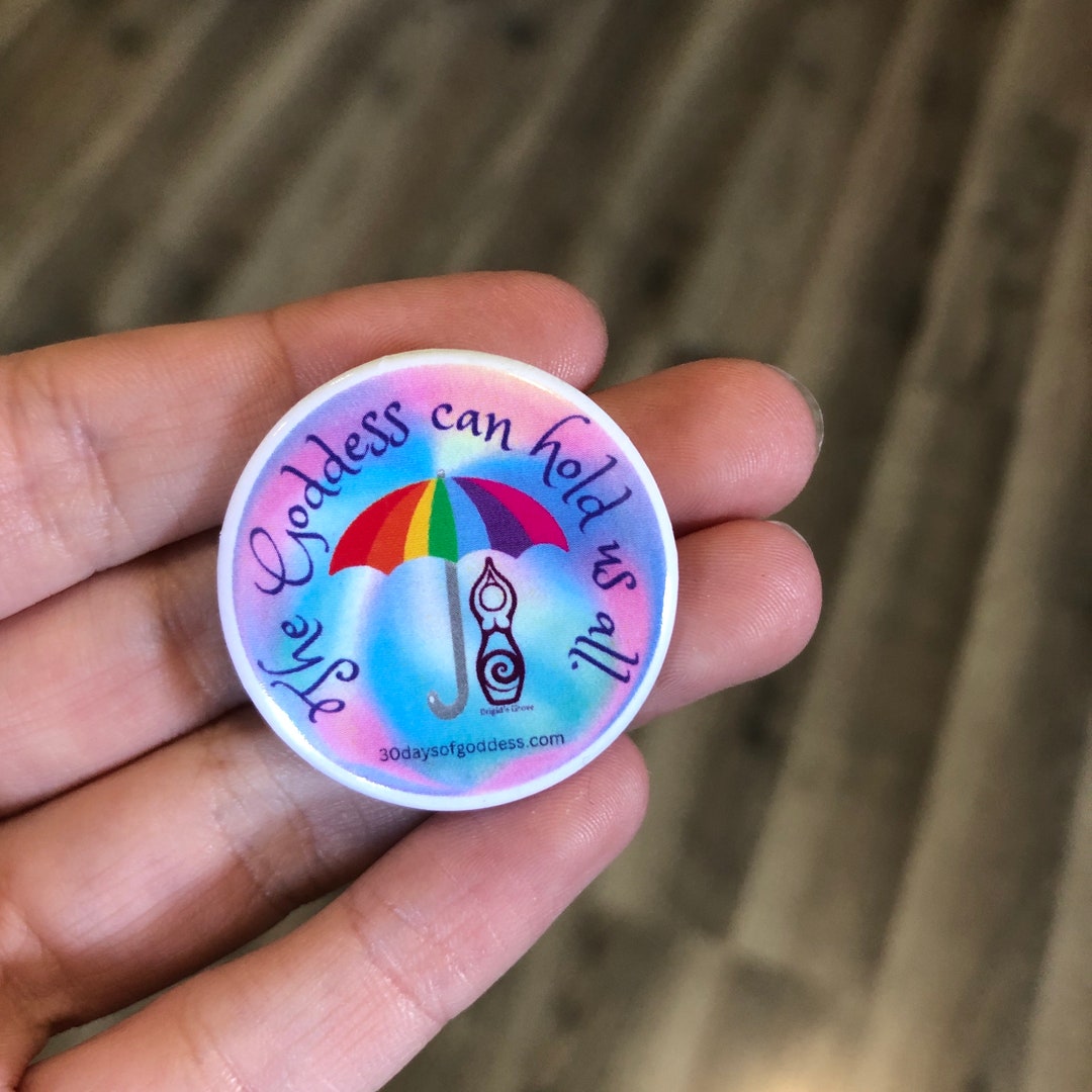 LGBTQ+ Pride Affirming Story Goddess Mini Button Pin, Round 1.25 Inches ...
