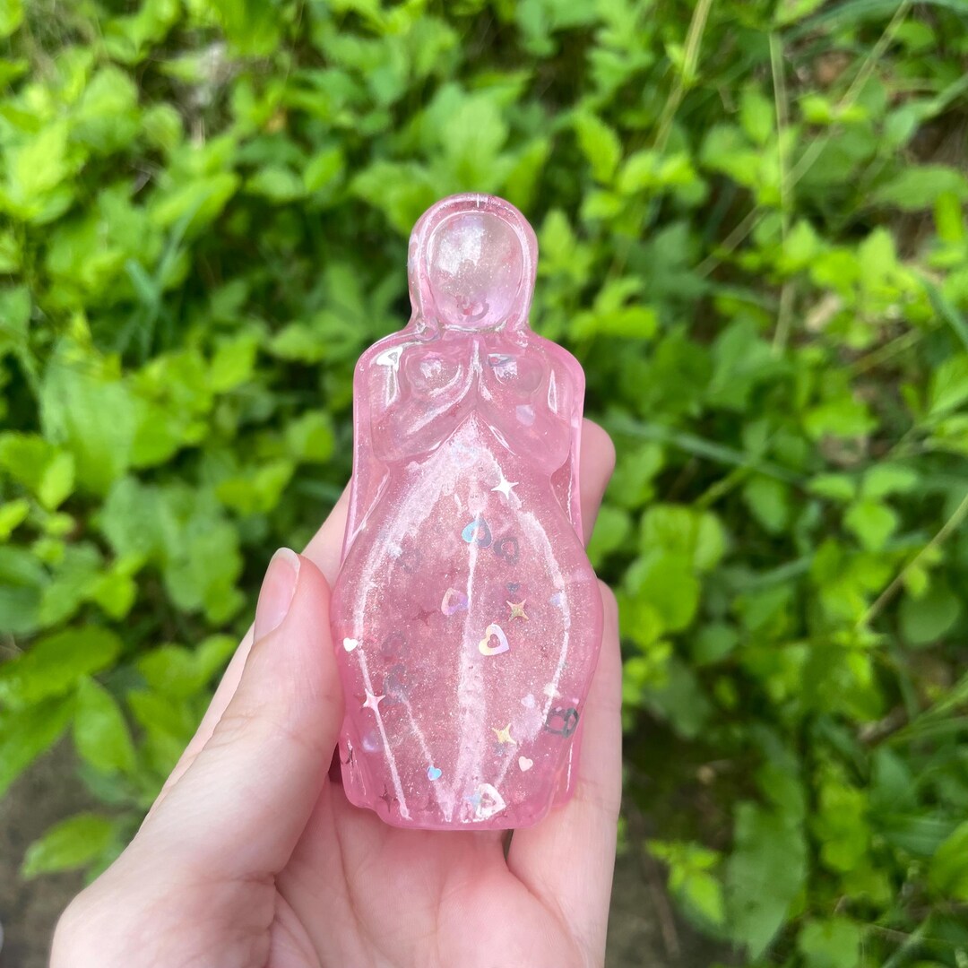 Pollen Path Cloaked Goddess Statue, Semi Transparent Pink Shimmer With ...