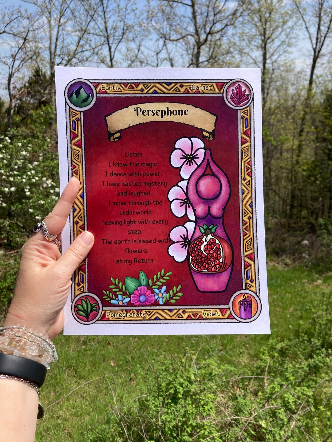 Persephone Altar Print (story Goddess Oracle, Spring, Prayer Card ...