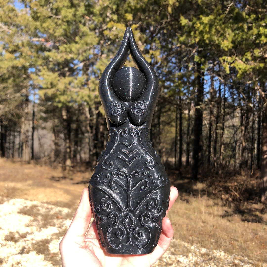 NEW GIANT Devi Goddess Statue Black With Silver Glitter giant Goddess ...