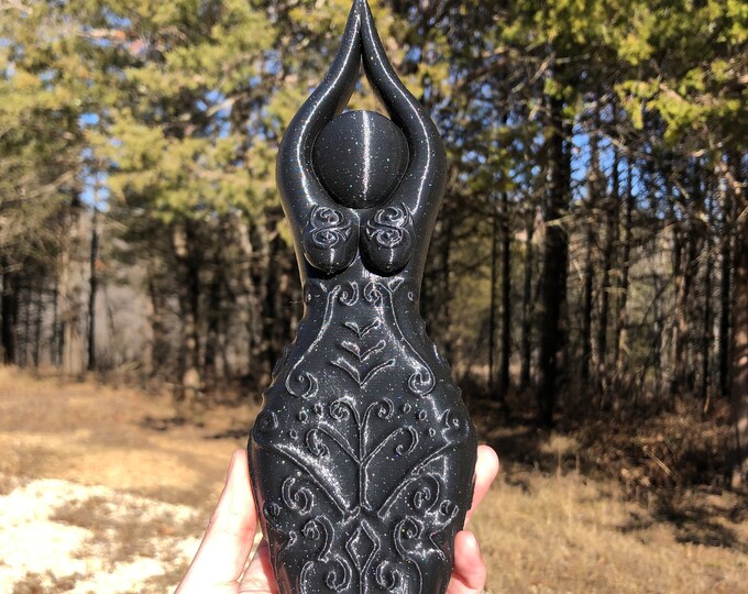 NEW GIANT Devi Goddess Statue - Black With Silver Glitter (giant ...