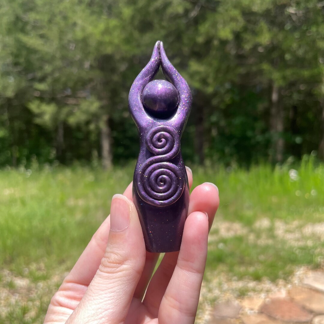 CLASSIC Tanit Sacred Companion Statue, Purple With Glitter (moon, Sun ...