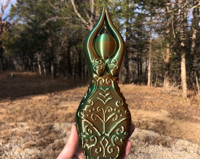 NEW GIANT Devi Goddess Statue Copper/blue/green Front-back Color Shift ...