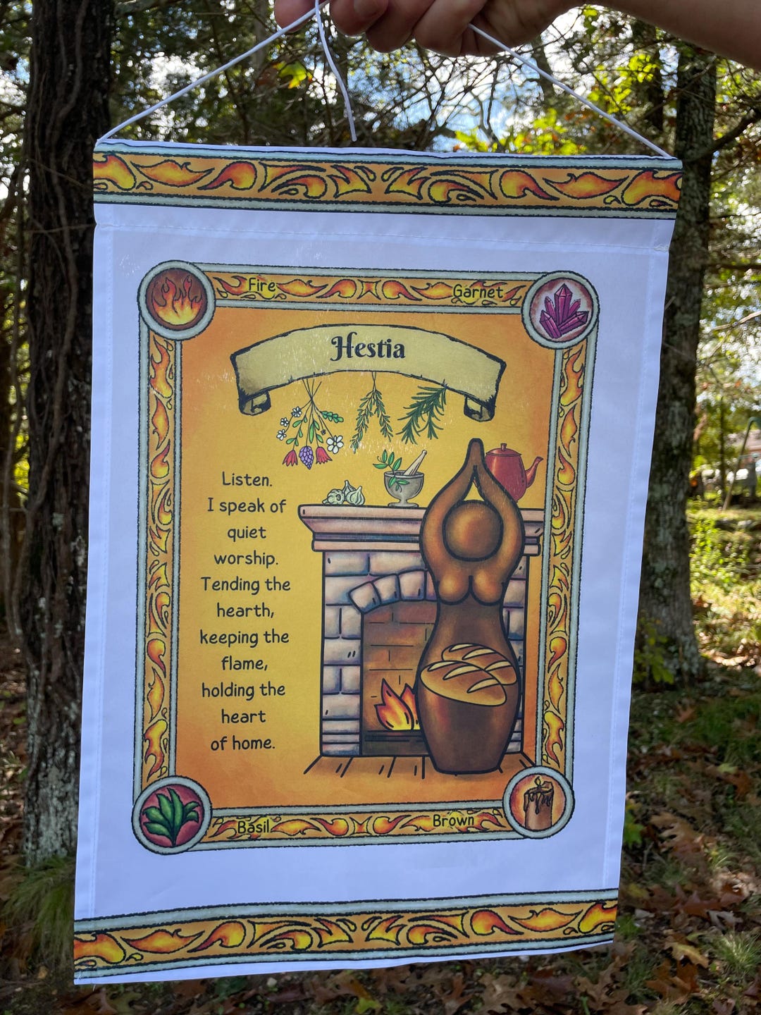 Hestia Goddeas Oracle Card Blessing Flag (goddess Banner, Priestess ...