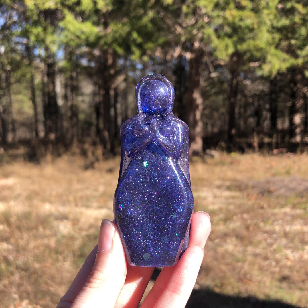 Universe Cloaked Goddess Statue, Semi Transparent Deep Blue With Star ...