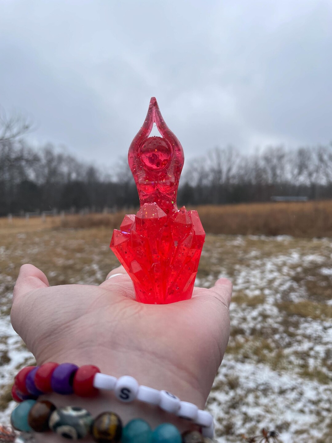 Special Edition Create Creatrix Goddess Statue, Sparkly Bright Pink (imbolc, Spring, Creativity ...