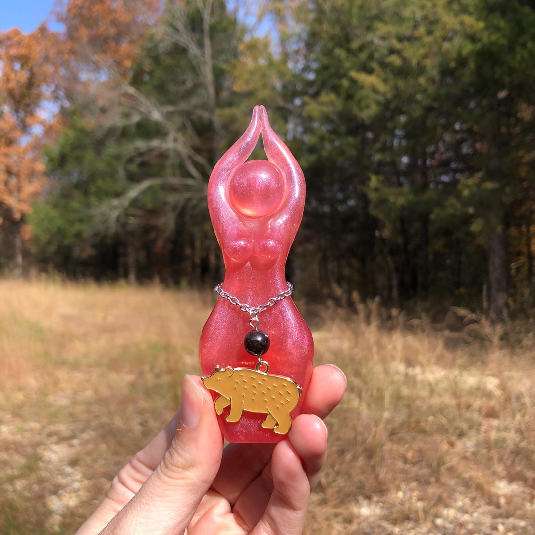 Hibernate Story Goddess Statue, Semi Transparent Melon Pink Shimmer ...