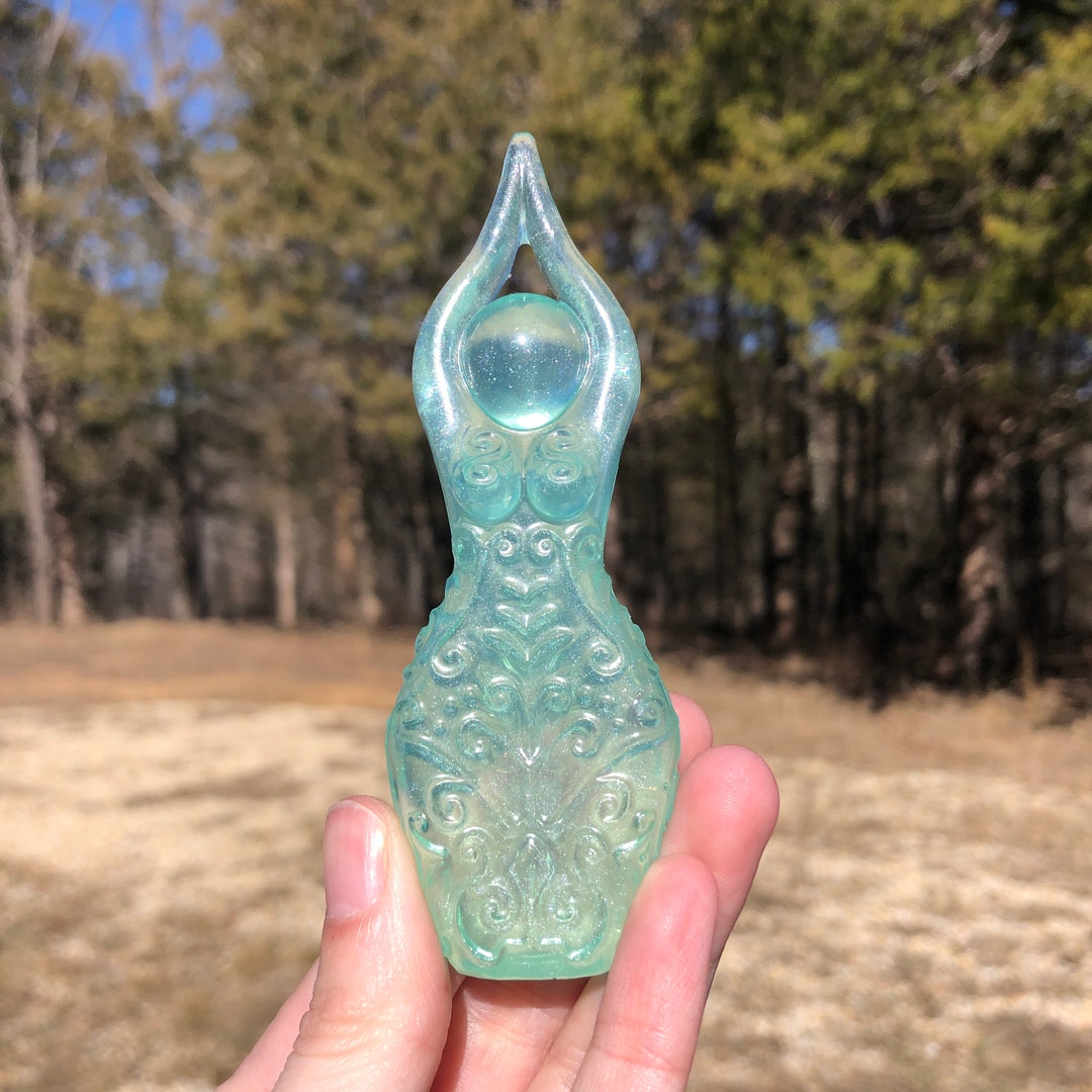 Experimental Color Devi Goddess Statue Sea Mist Semi-transparent Light ...