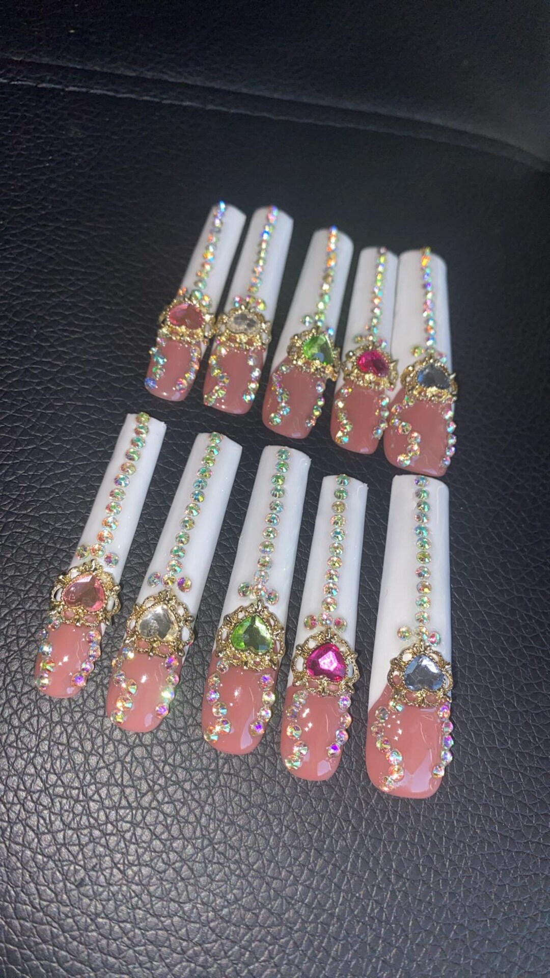 Sailor Moon Baddie Xl Press on Nails Colorful Diamonds - Etsy