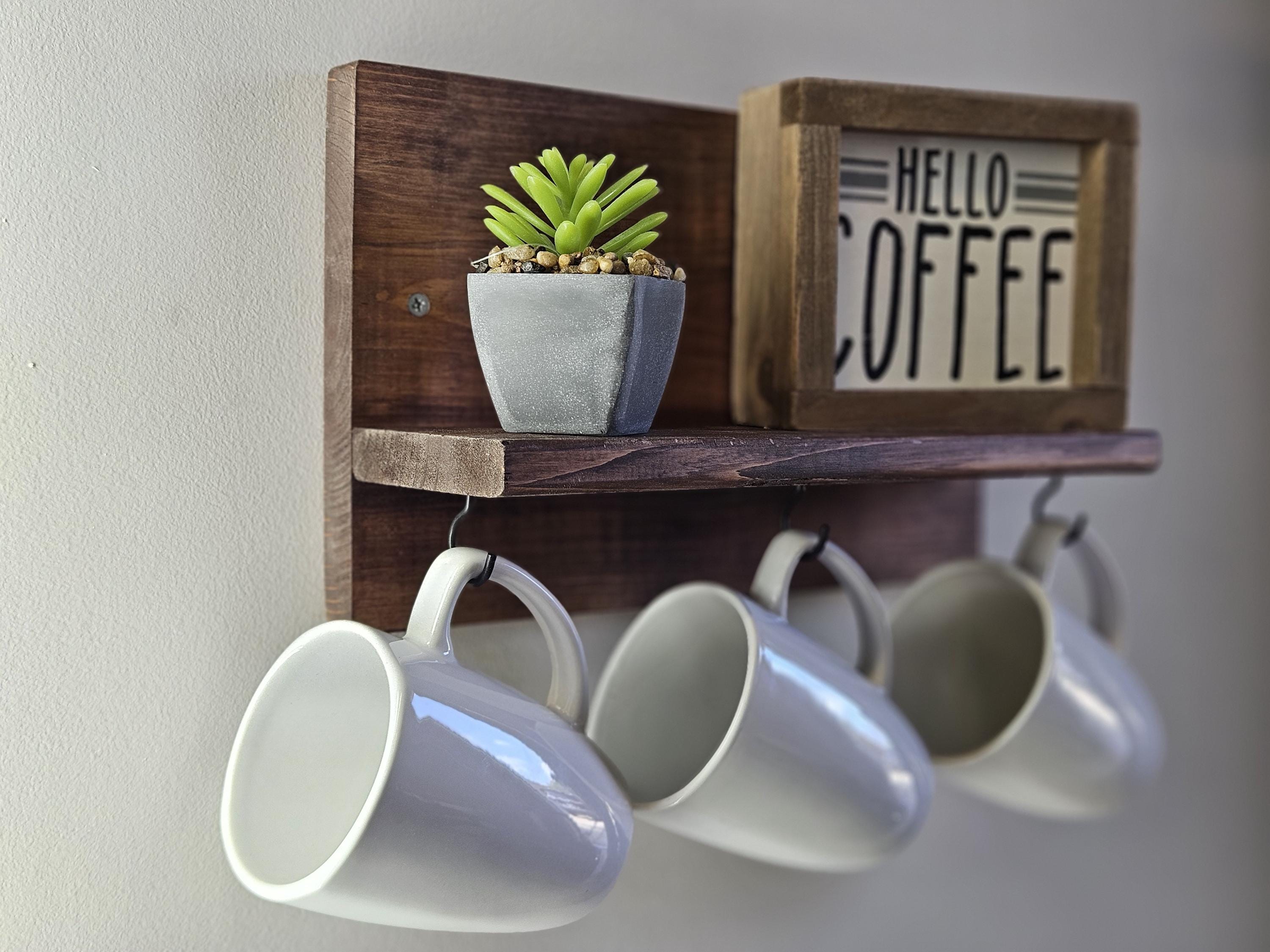 Coffee Cup Rack/ Coffee Bar Shelf - Etsy