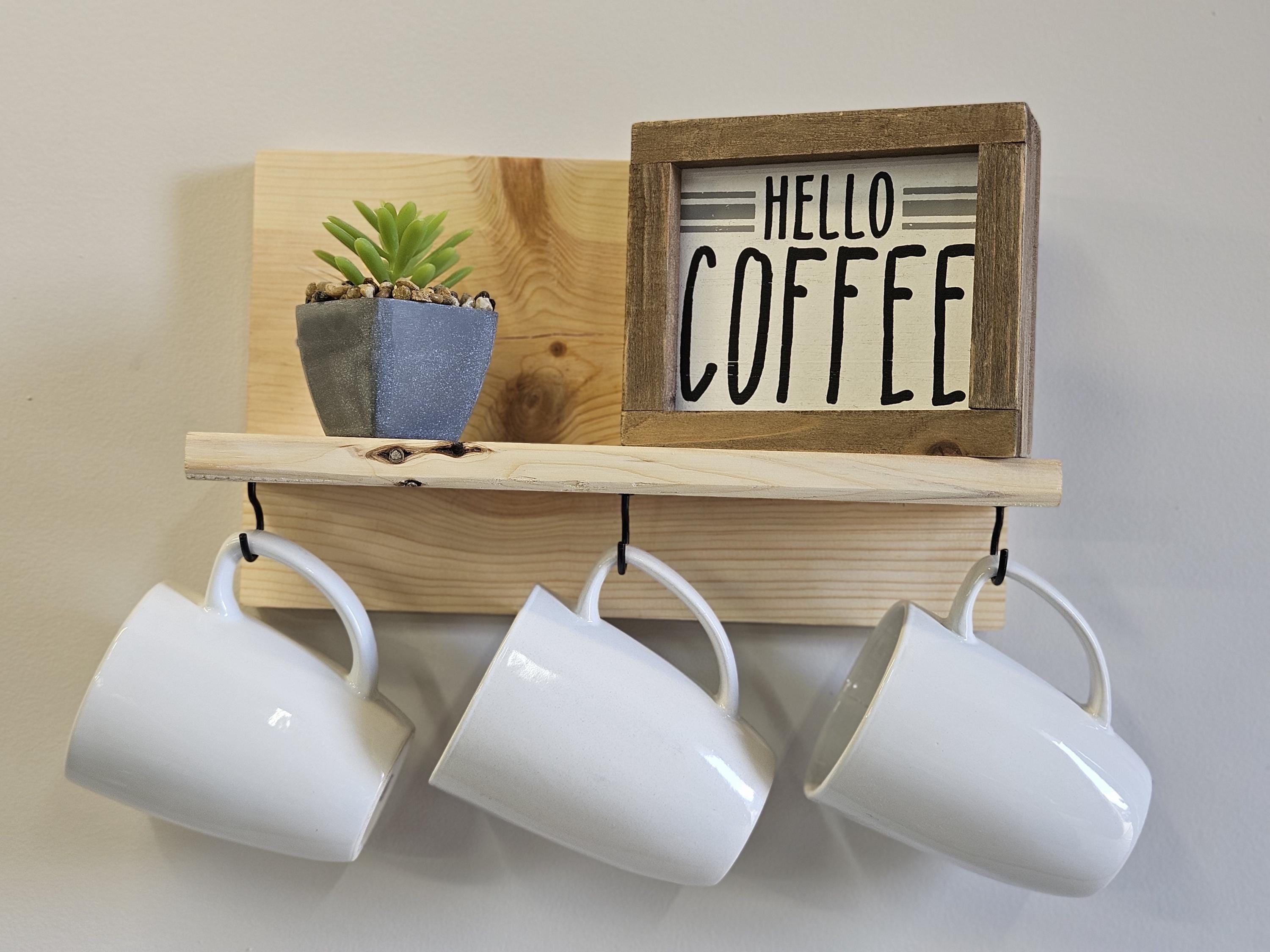 Coffee Cup Rack/ Coffee Bar Shelf - Etsy