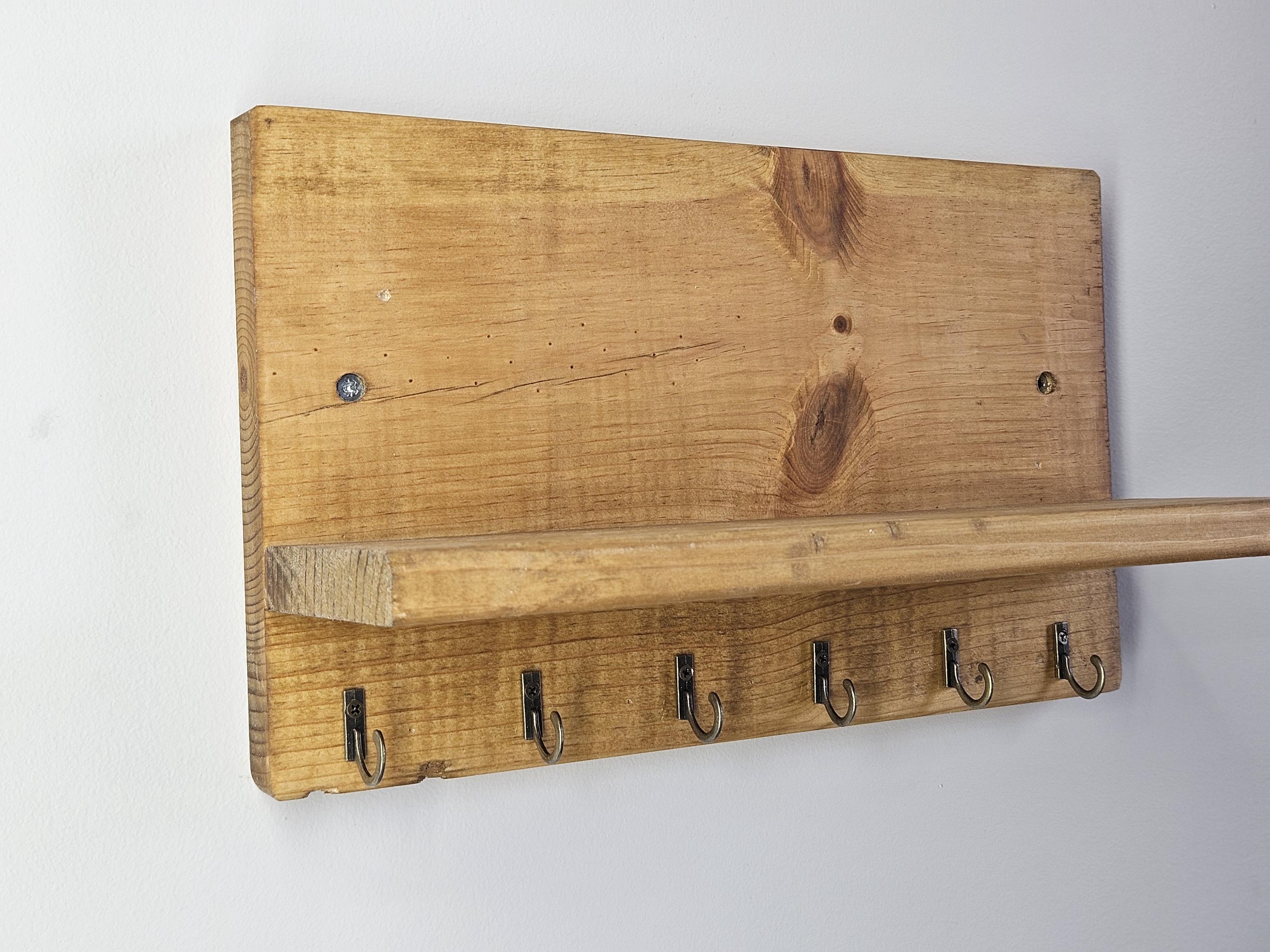 Handcrafted Pine Wood Key Holder Shelf, Entryway Organizer - Etsy