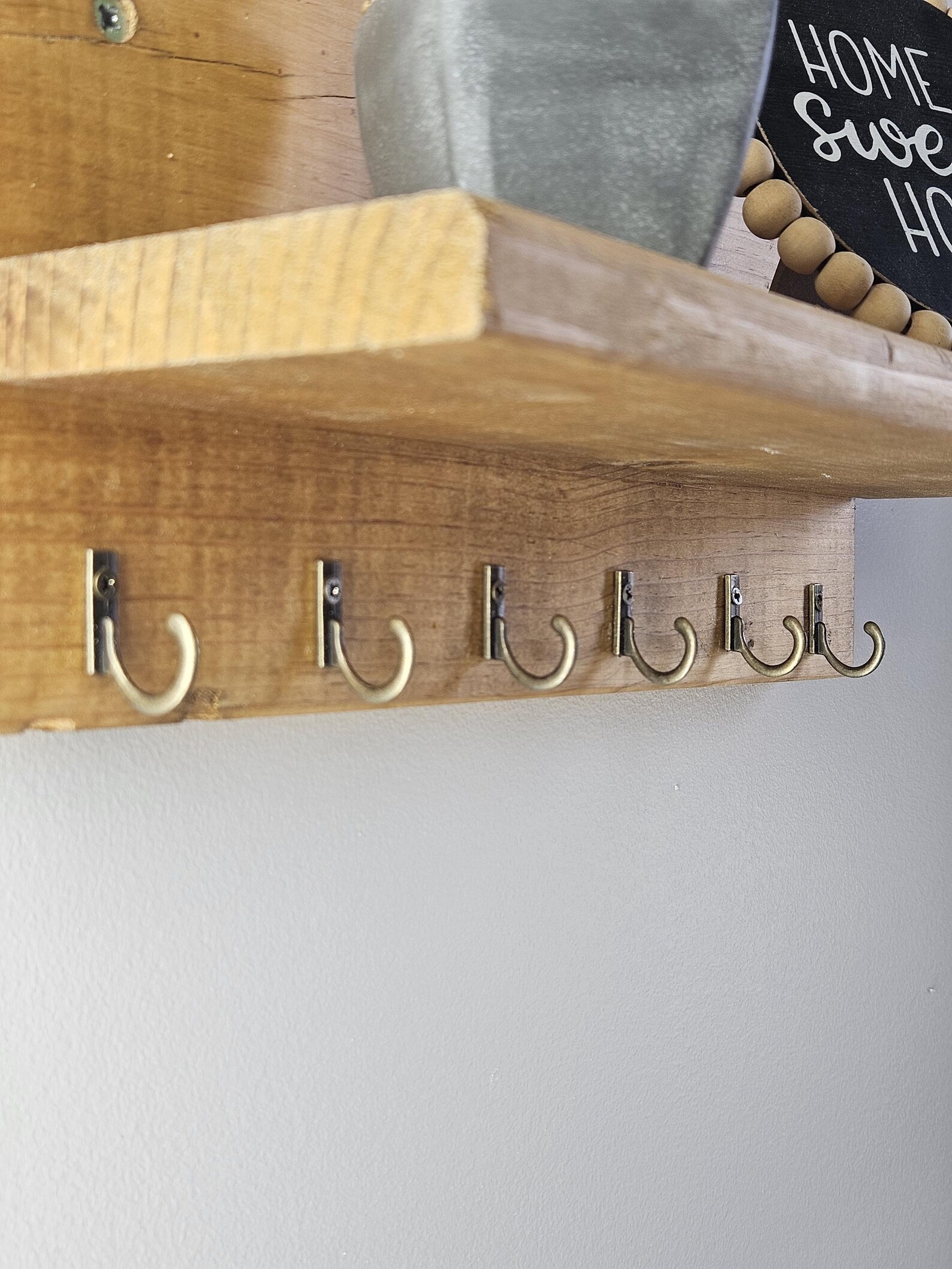 Handcrafted Pine Wood Key Holder Shelf, Entryway Organizer - Etsy
