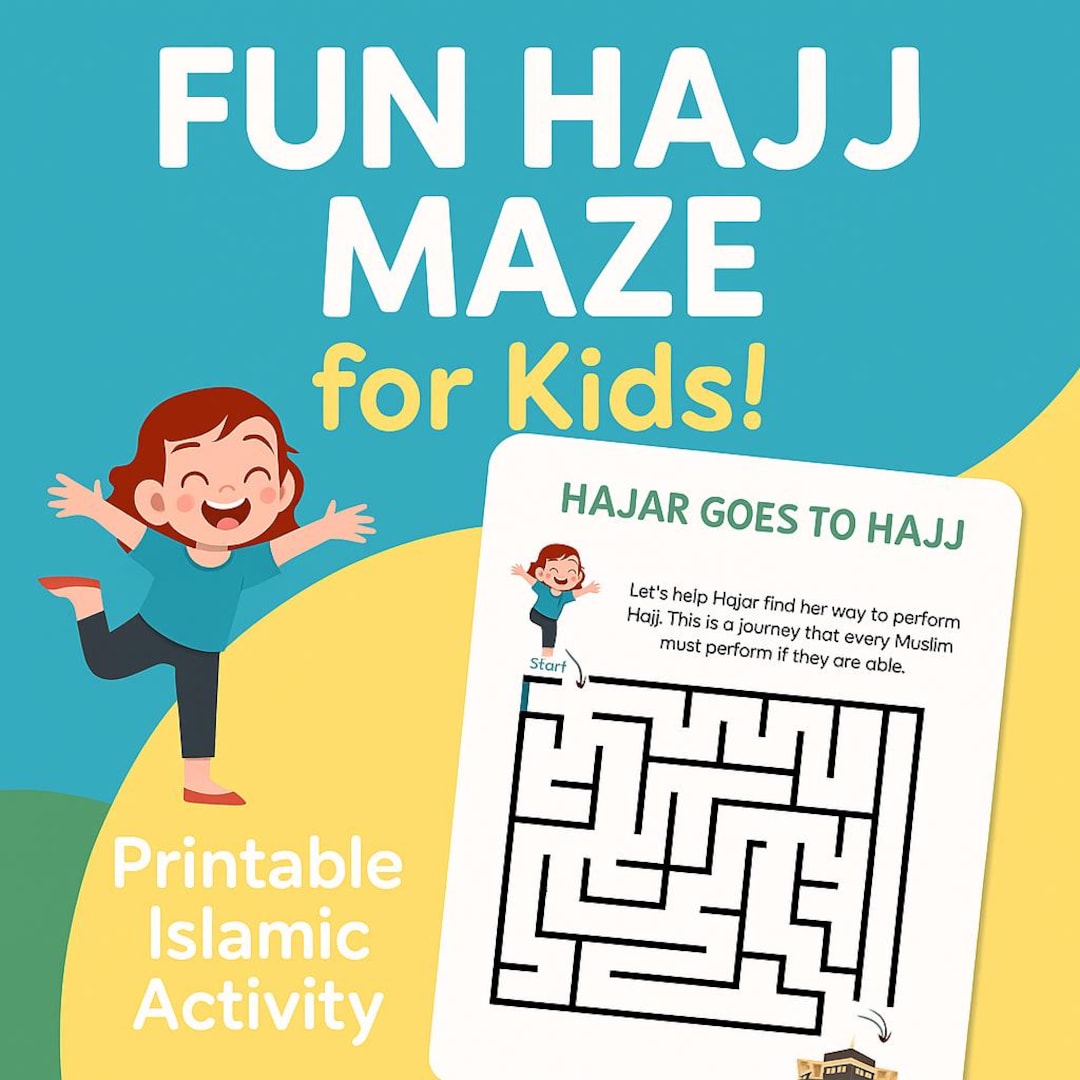 Hajar Goes to Hajj | Printable Hajj Maze for Kids | Islamic Activity ...
