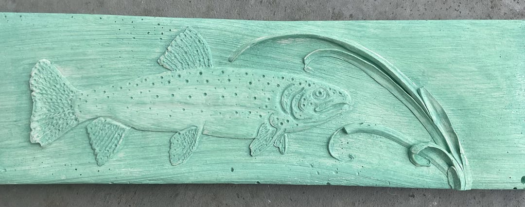 Rainbow Trout Plaster Casting, Log Cabin Decor, Cabin Decor, Fishing ...