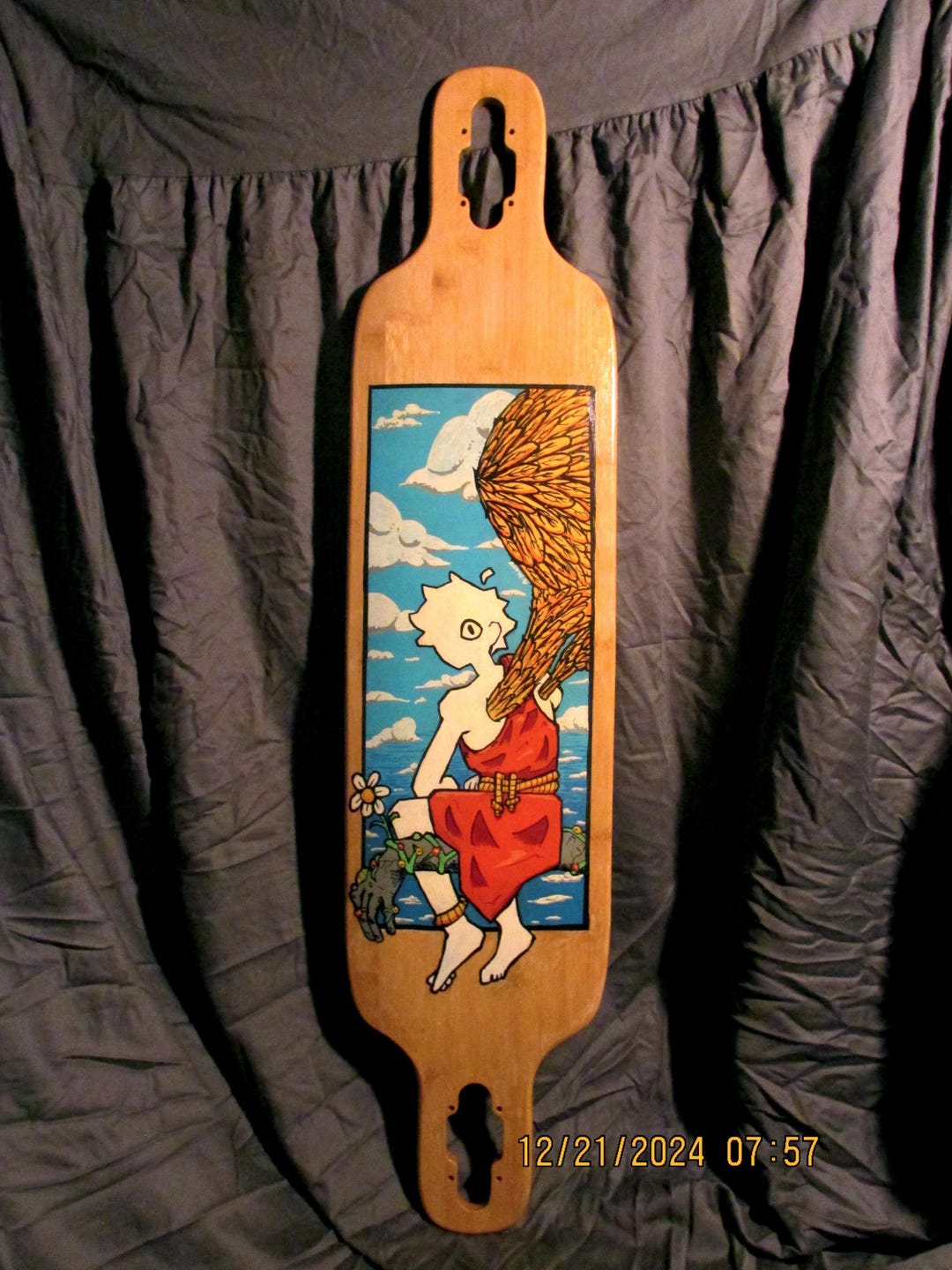 Hand Painted Angel Longboard Deck - Etsy