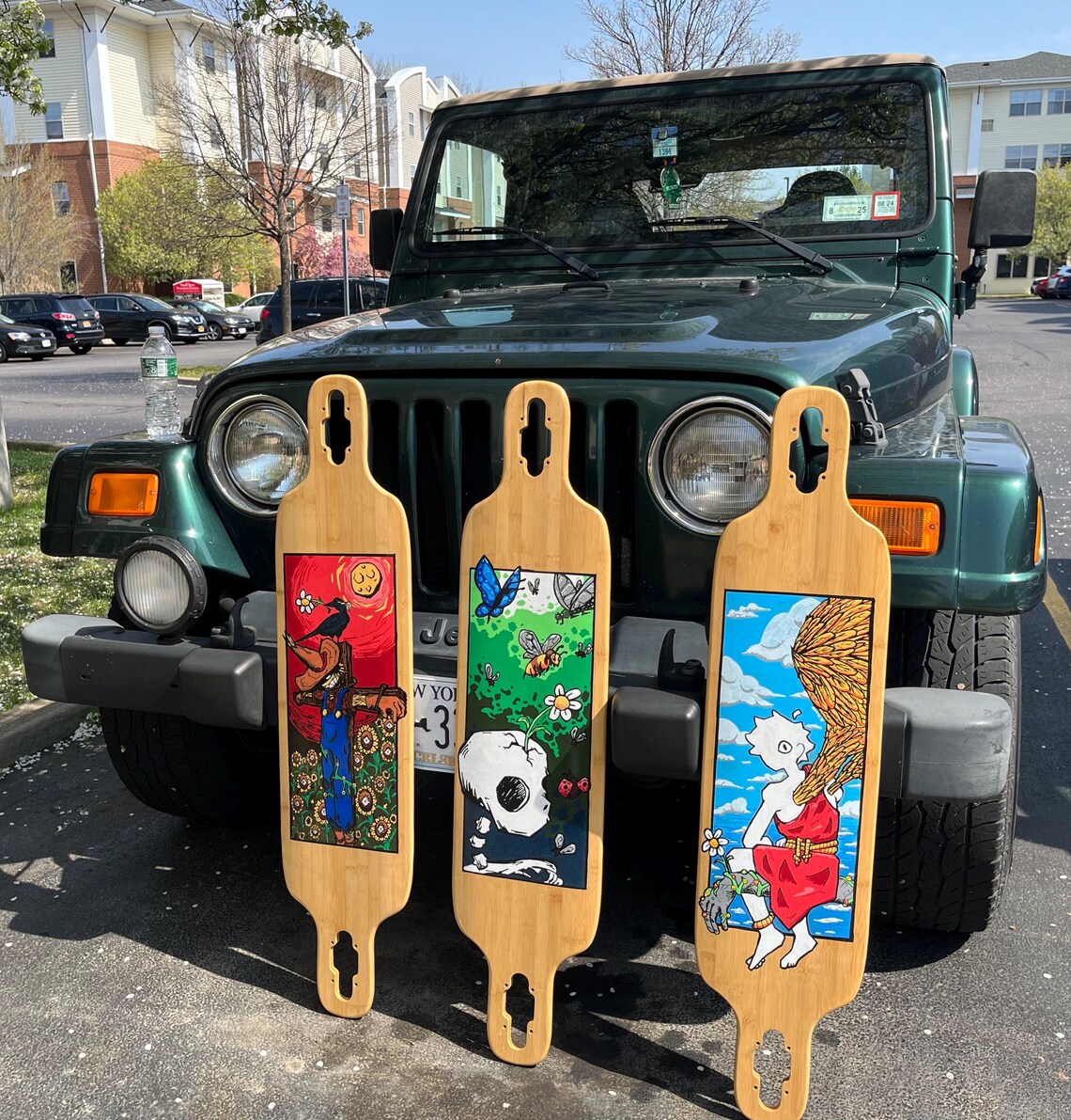 Hand Painted Scarecrow Longboard Deck - Etsy