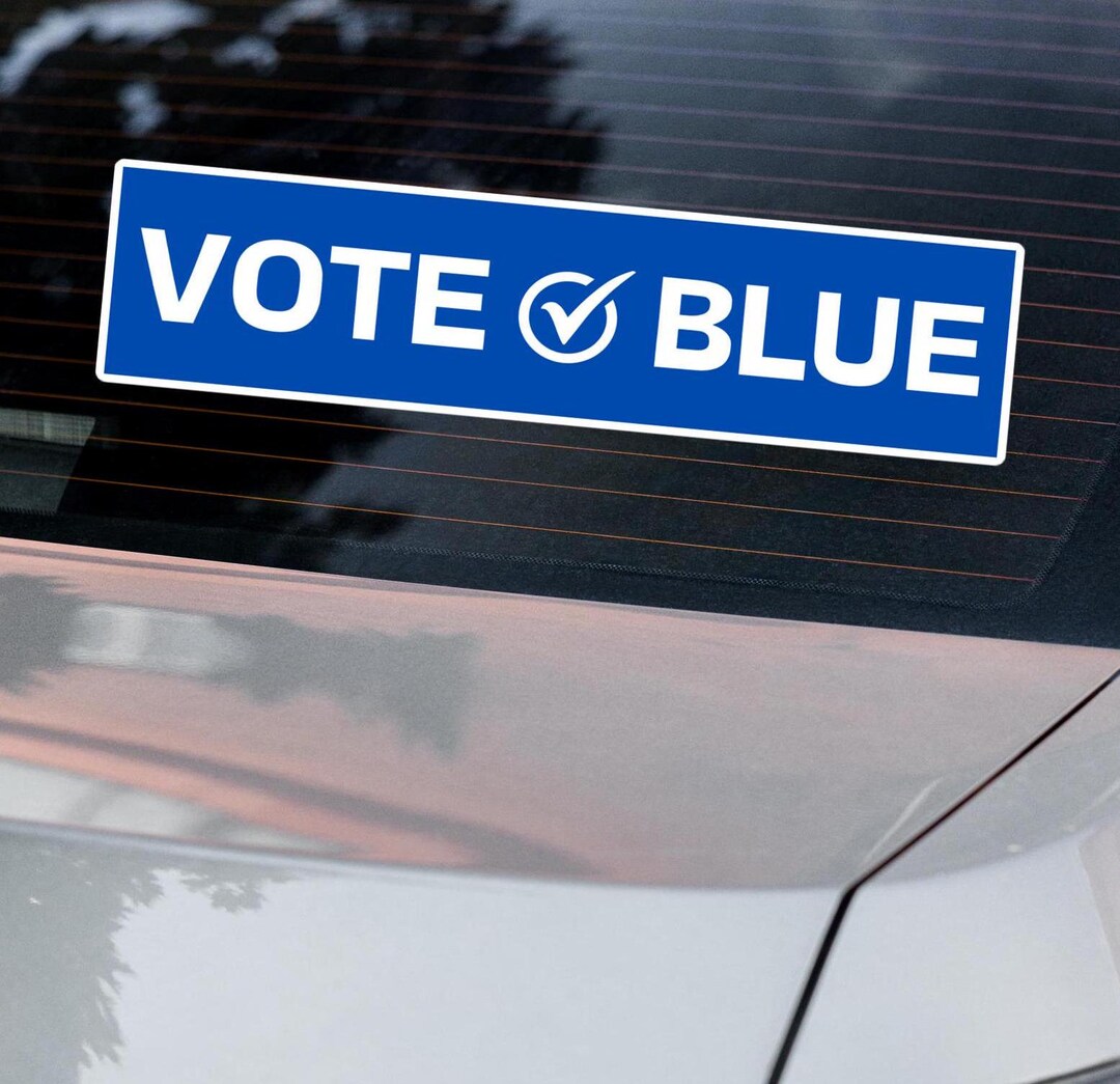 Vote Blue Bumper Sticker - Kamala Harris Tim Walz - 15″ × 3.75″ - Blue ...