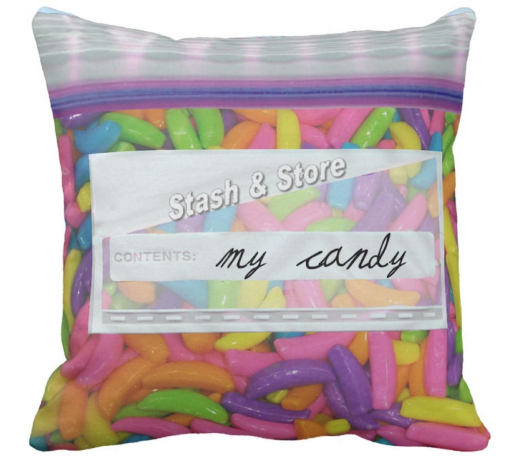 Baggies of Candy, Snack Design Sofa Decorative Soft Knit Pillow CASE 14 ...