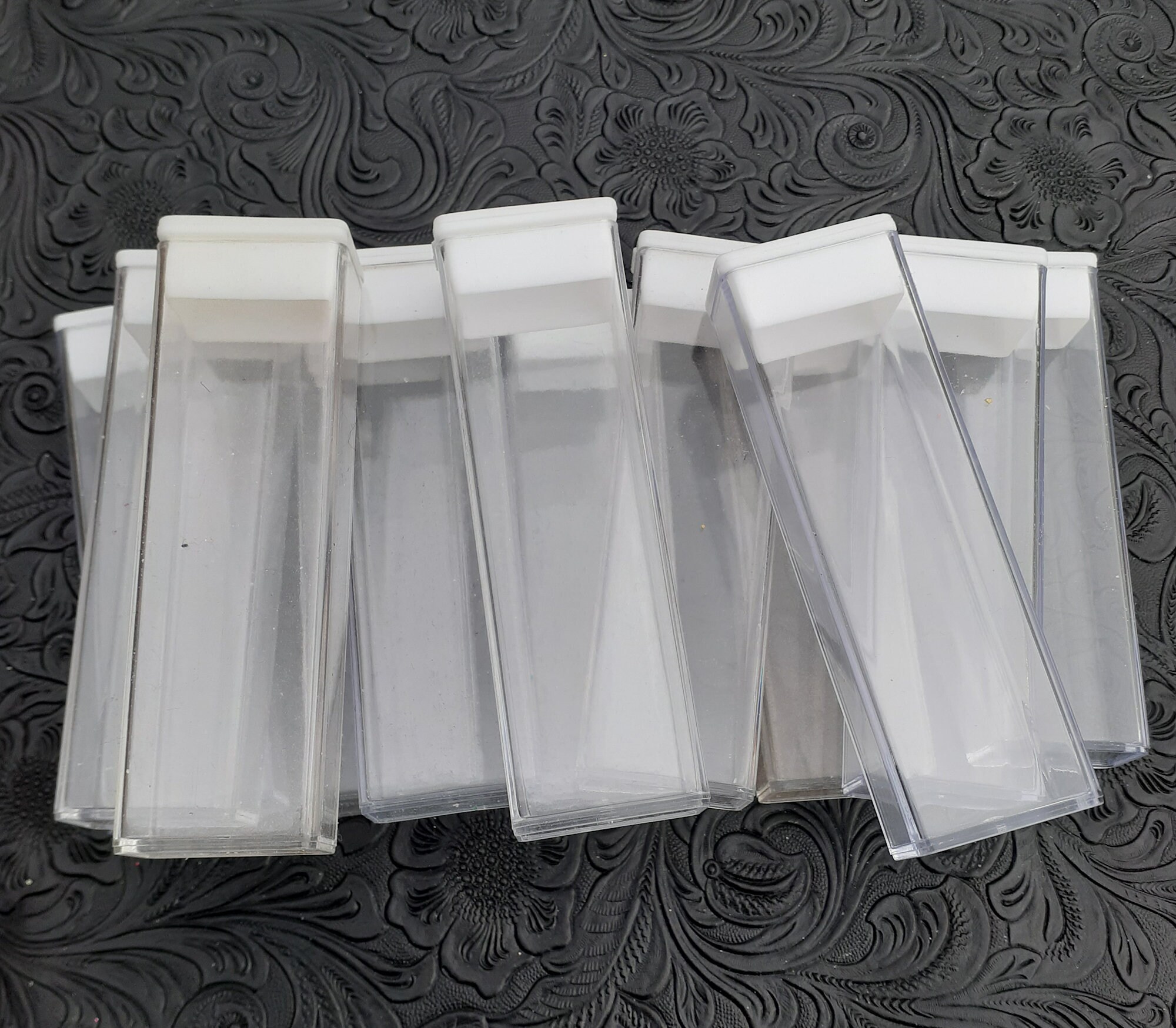 Set of 12 Plastic Flip Top Containers - Food Safe - for Beads, Glitter ...