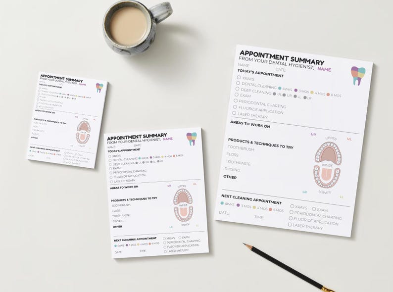 Dental Hygienist Appointment Summary Template, Customizable Canva Form ...