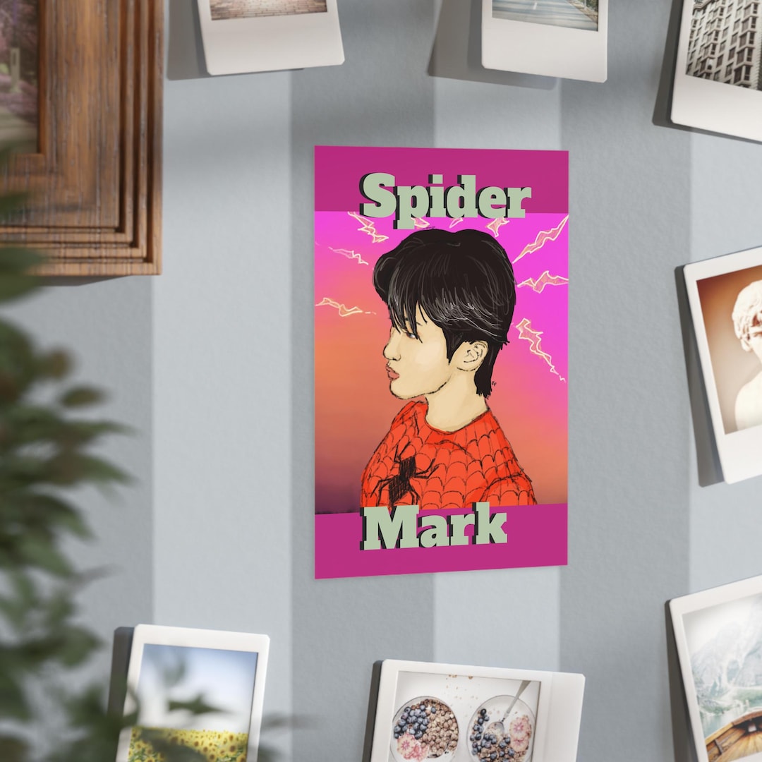 Mark NCT Spider-man Unframed Print Wall Decor, Kpop Fan Art, Mark Lee ...