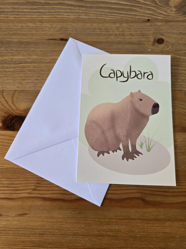 Cute Capybara Greeting Card, the Most Friendly Animal in the World ...