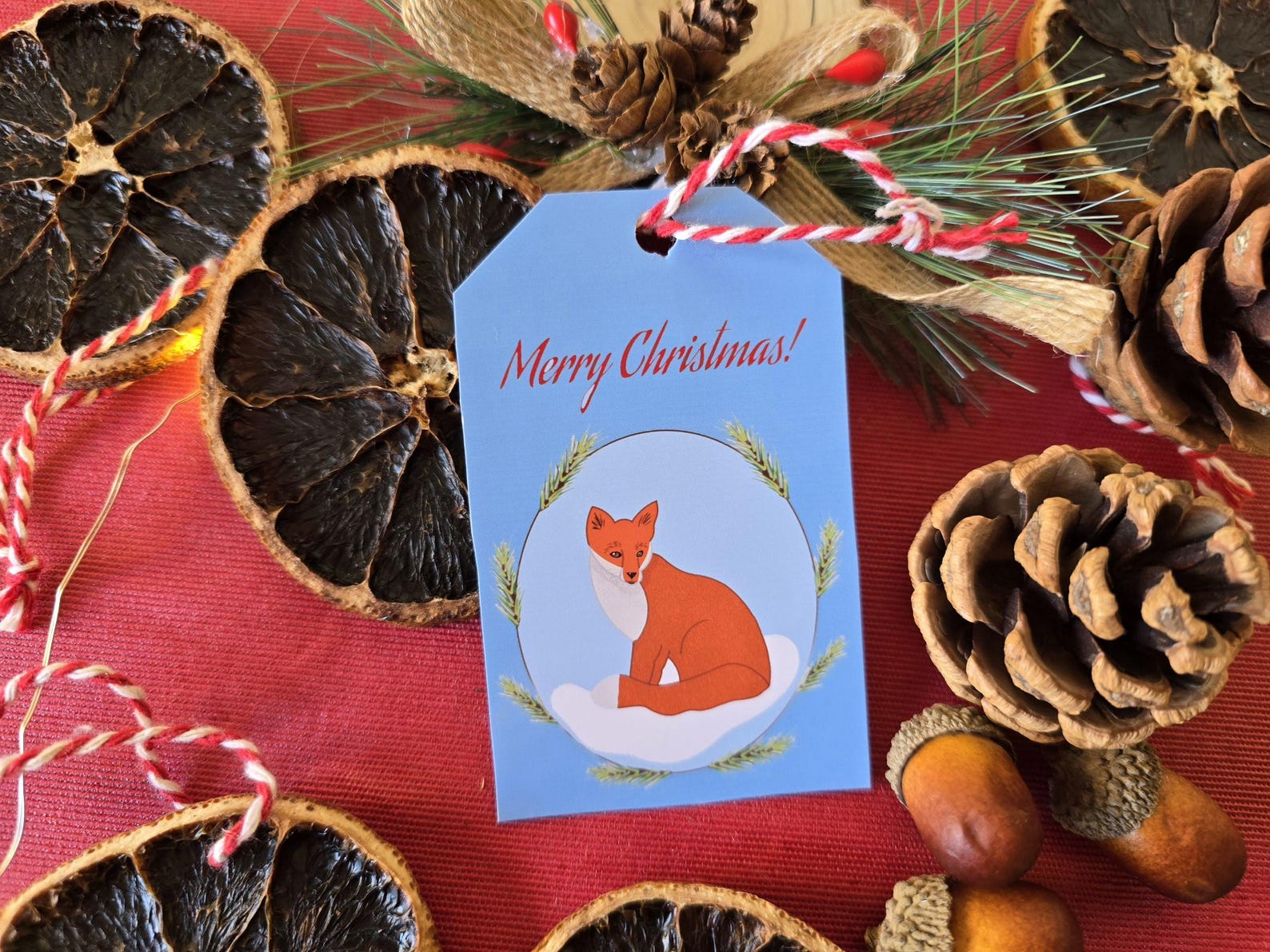 Fox Gift Tags, Christmas Present Labels, Woodland Animal, Vintage Style ...