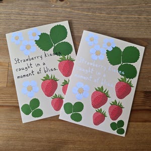 Strawberry Kiss Card, Bliss Gift, Girlfriend, Wife, Fiancé, Valentines ...