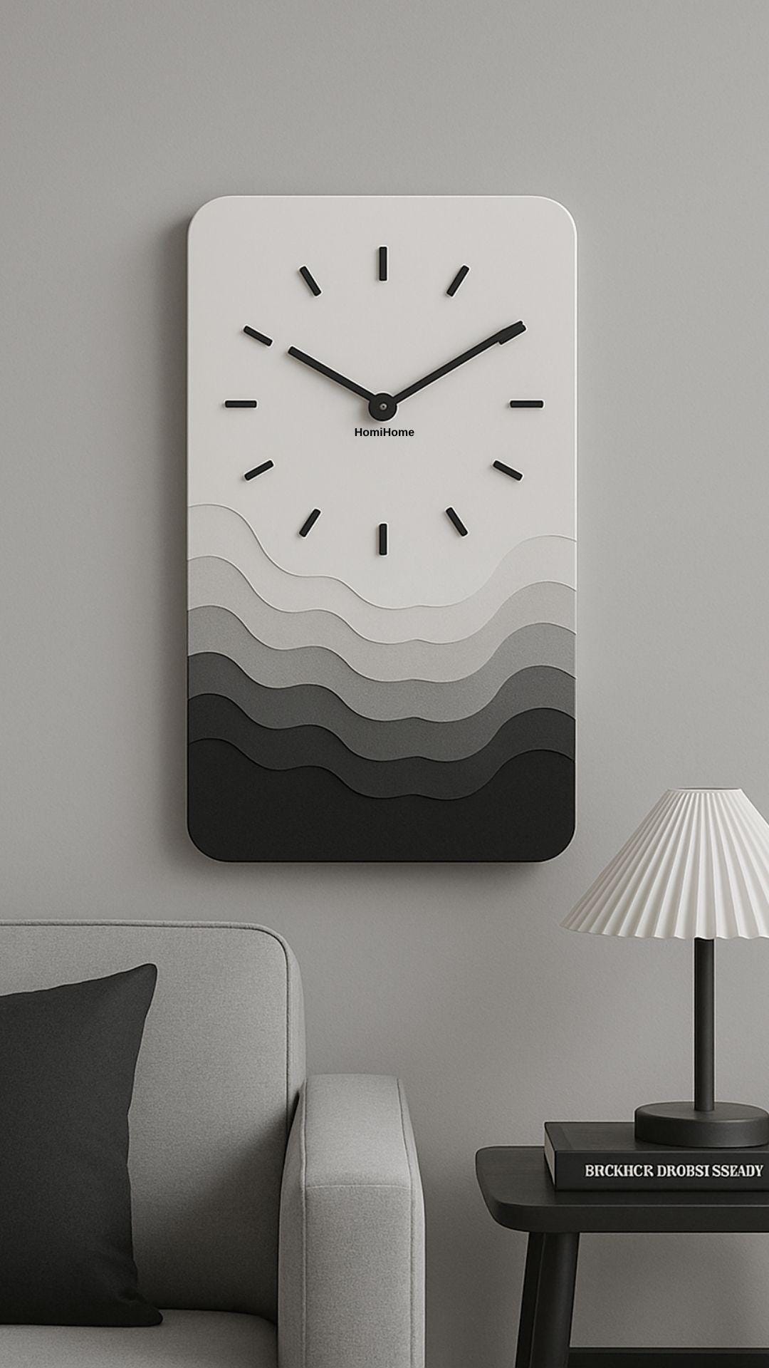 Modern Minimalist Wall Clock | Wavy Design | Silent Non-ticking ...