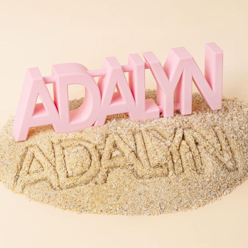 Personalized Multi-color Name 3D Printed Sand Mold 2-7 Letters Beach ...