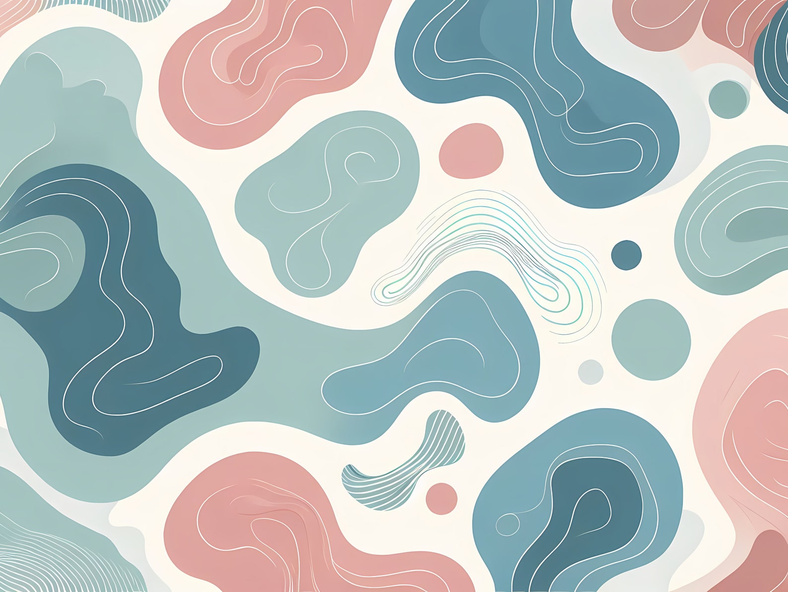 Minimalist Watercolor Landscape Print | Abstract Organic Shapes in Pale ...